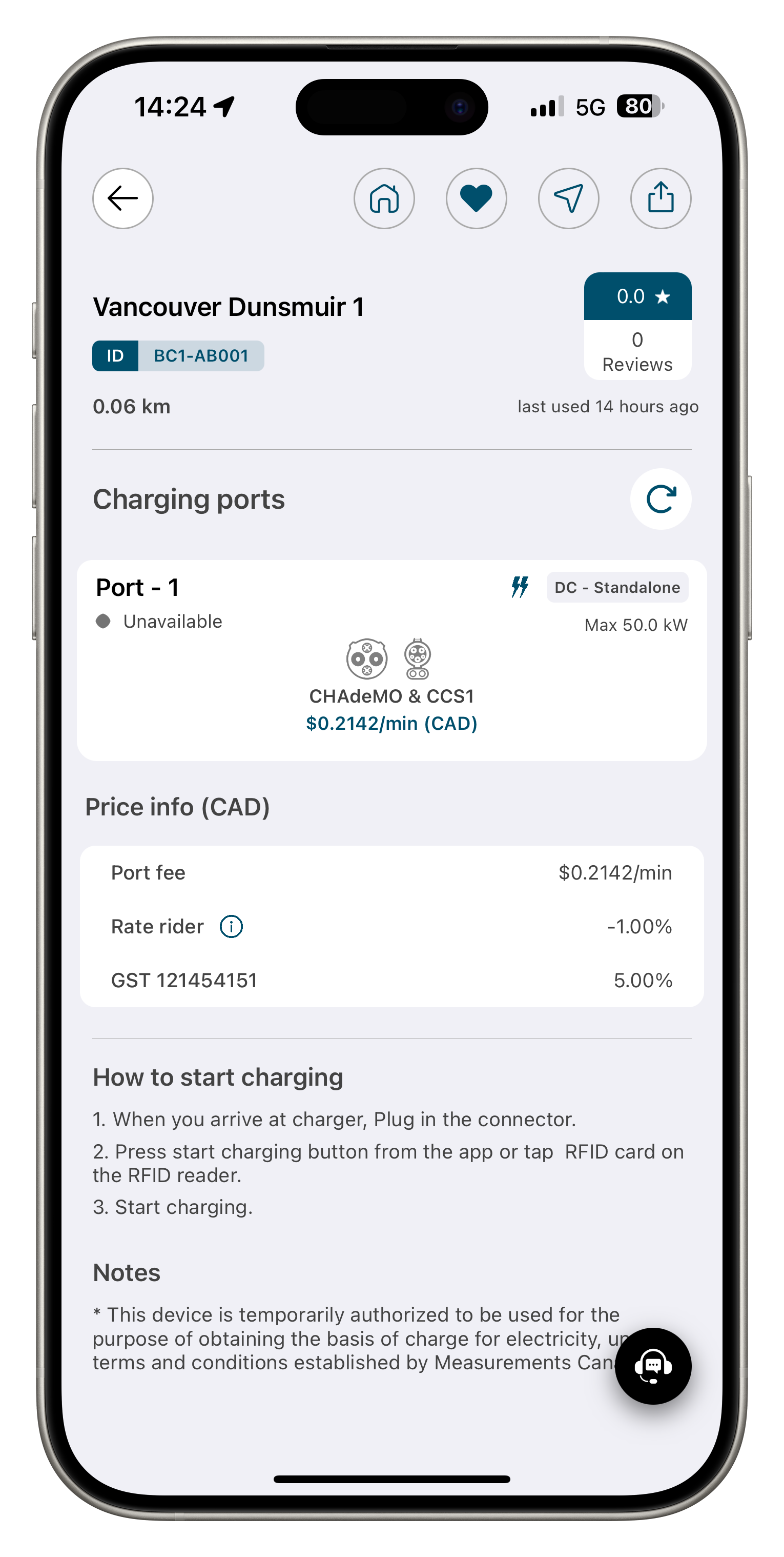 BC Hydro EV public charger help centre